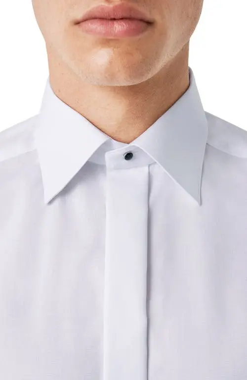 Eton Slim Fit Twill Fly Front Tuxedo Shirt