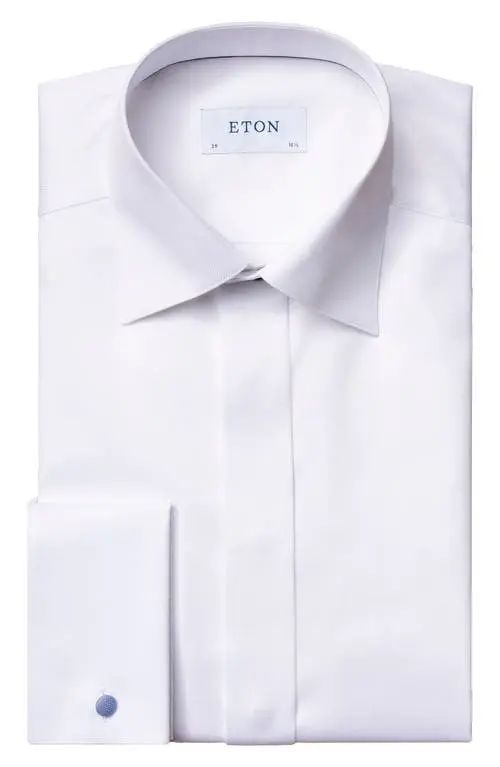 Eton Slim Fit Twill Fly Front Tuxedo Shirt