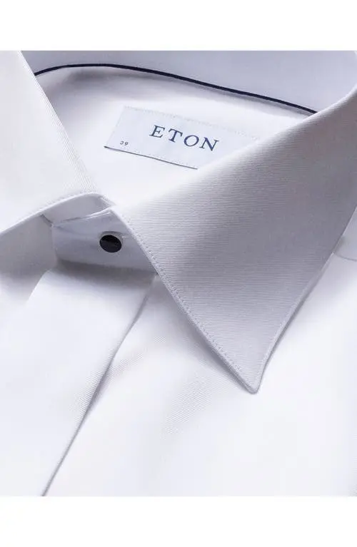 Eton Slim Fit Twill Fly Front Tuxedo Shirt
