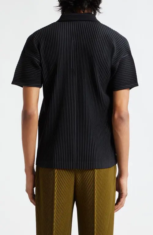 Issey Miyake Basics Pleated Polo - Black
