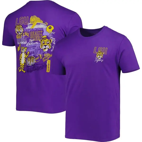 IMAGE ONE Lsu Tigers Vintage Through The Years 2-hit T-shirt - Purple