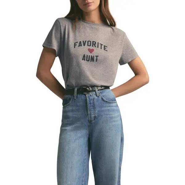 FAVORITE DAUGHTER Favorite Aunt T-shirt - Heather Grey