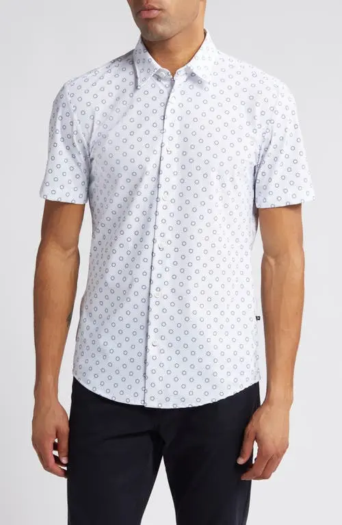 Boss Roan Ken Slim Fit Short Sleeve Button-Up Shirt In White - 51% Off |  Editorialist