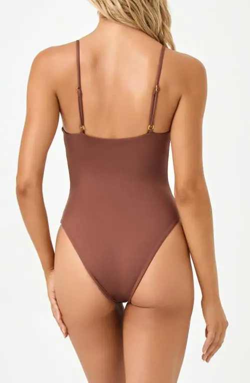 L*Space Piper Keyhole One-piece Swimsuit - Cafe