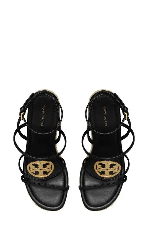 Tory Burch Capri Miller Espadrille Wedge - Black/gold
