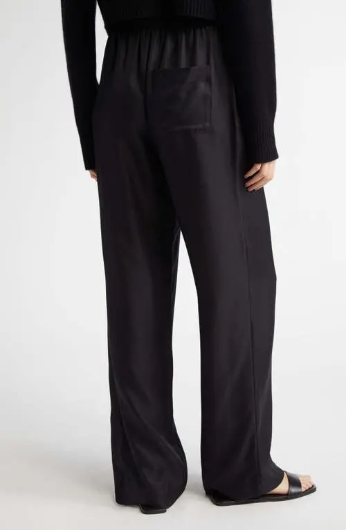 Loulou De Saison Alera Silk Straight Leg Pants - Black
