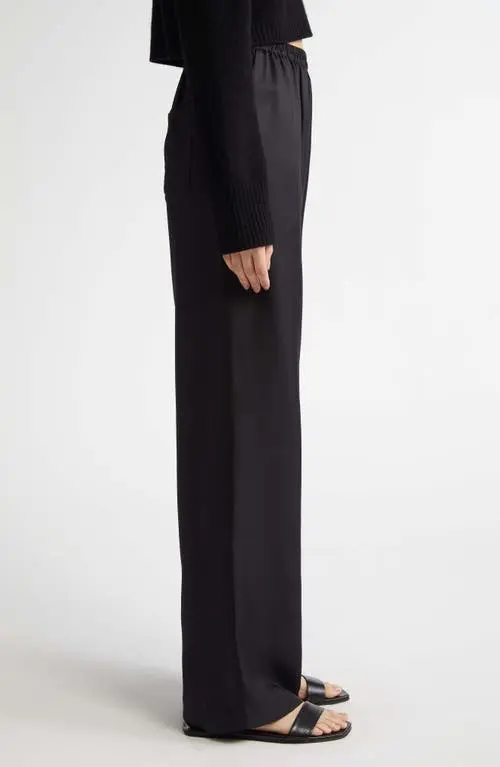 Loulou De Saison Alera Silk Straight Leg Pants - Black