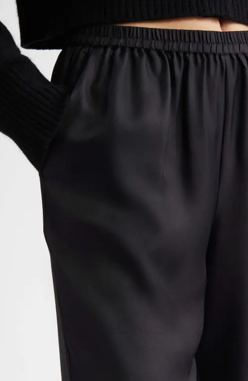 Loulou De Saison Alera Silk Straight Leg Pants - Black