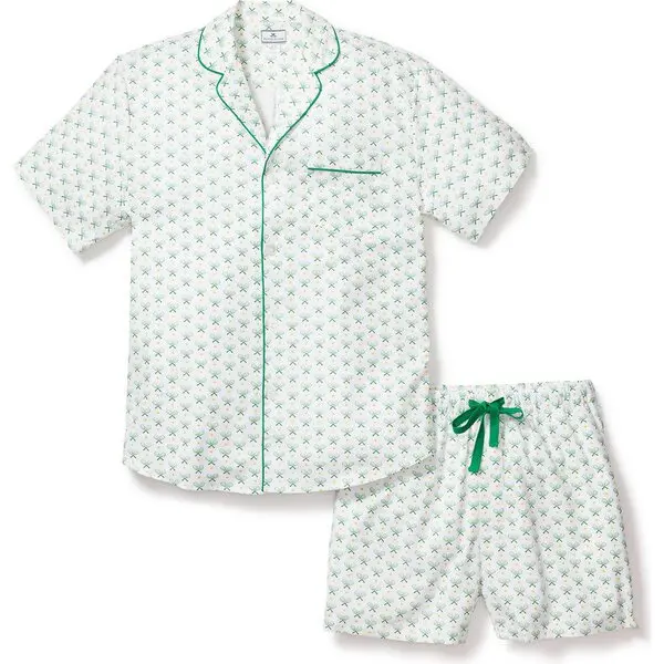 PETITE PLUME Match Point Cotton Short Pajamas - Green