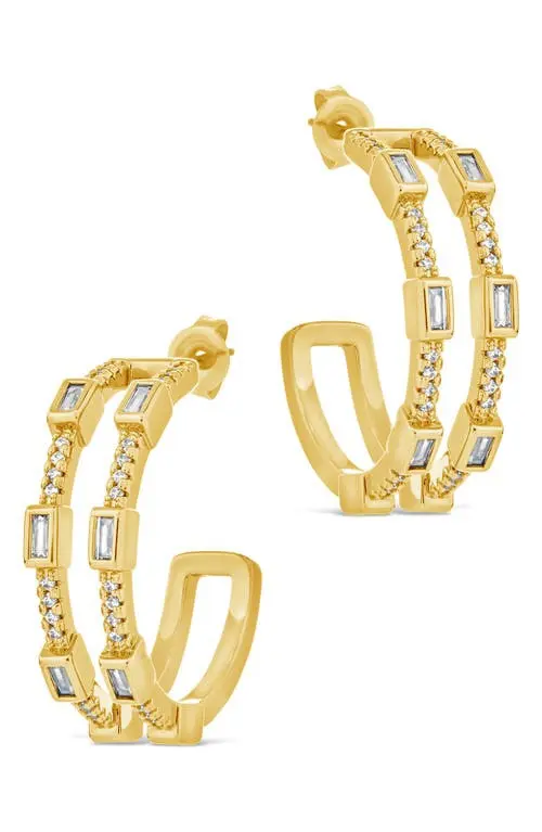 Sterling Forever Neah Cubic Zirconia Hoop Earrings - Gold