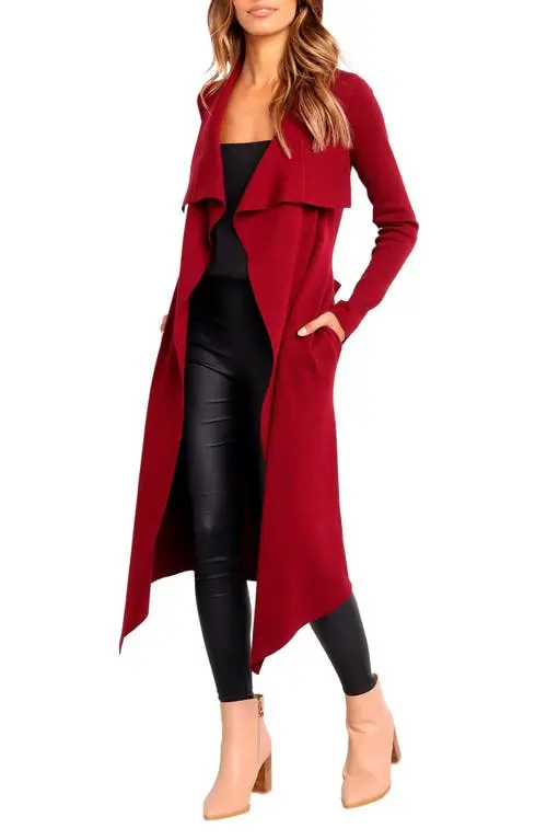 PETAL & PUP Audrina Longline Cardigan - Berry