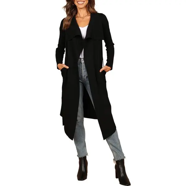 PETAL & PUP Audrina Longline Cardigan - Black