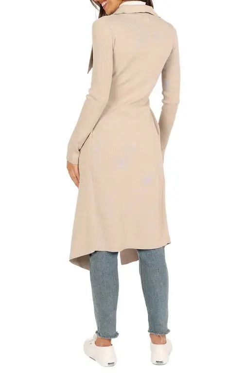 PETAL & PUP Audrina Longline Cardigan - Stone