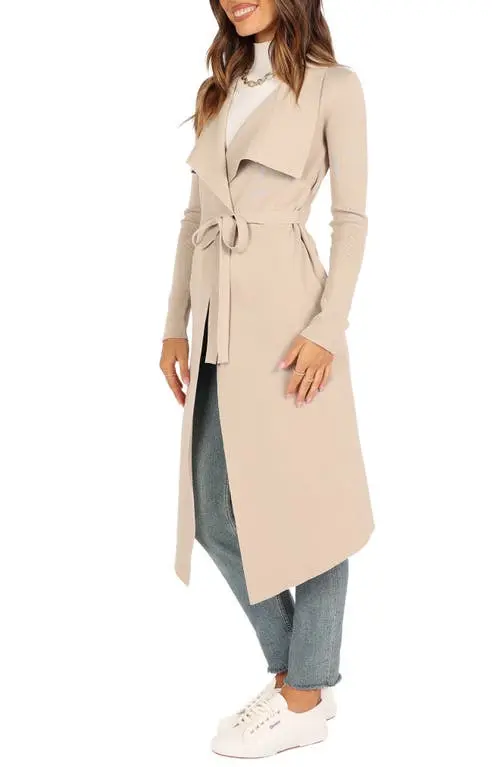 PETAL & PUP Audrina Longline Cardigan - Stone