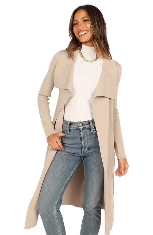 PETAL & PUP Audrina Longline Cardigan - Stone
