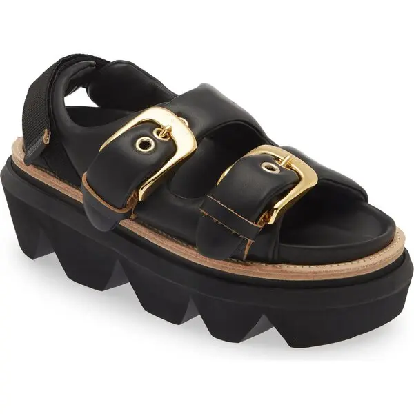 sacai Sandals - BLACK サイズ38 Sacai Multiple Sole Sandals in Black | Santa Fe Dry Goods