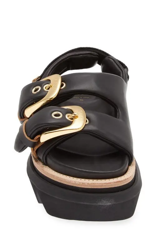 Sacai Belted Platform Sandals In Black - 55% Off | Editorialist