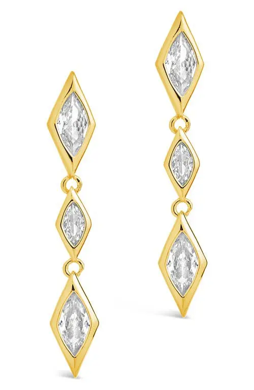 Sterling Forever Lissie Cubic Zirconia Linear Drop Earrings