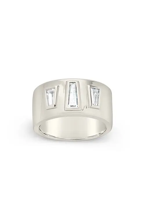 Sterling Forever Colsie Cigar Band Ring - Silver