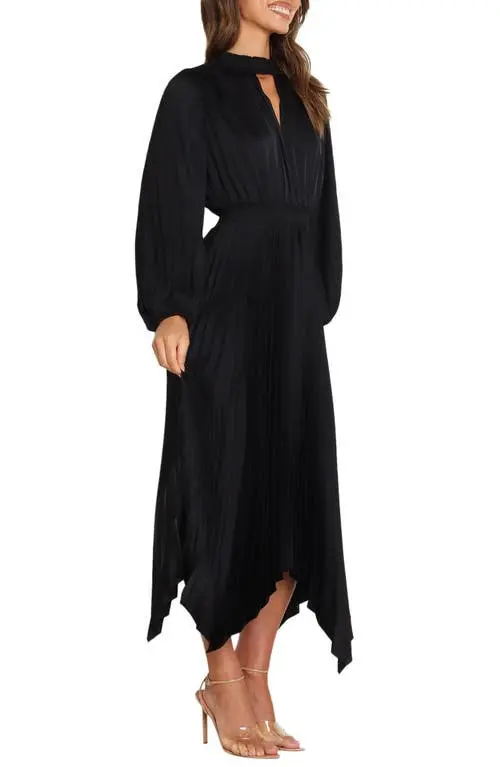 PETAL & PUP Eloise Pleated Balloon Sleeve Midi Dress