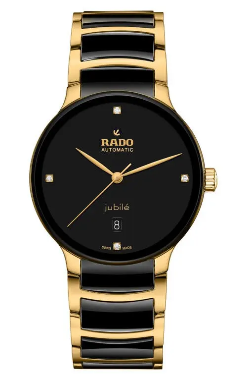 RADO True Square Automatic Open Heart Bracelet Watch - Black