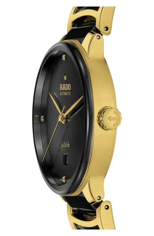 RADO True Square Automatic Open Heart Bracelet Watch - Black