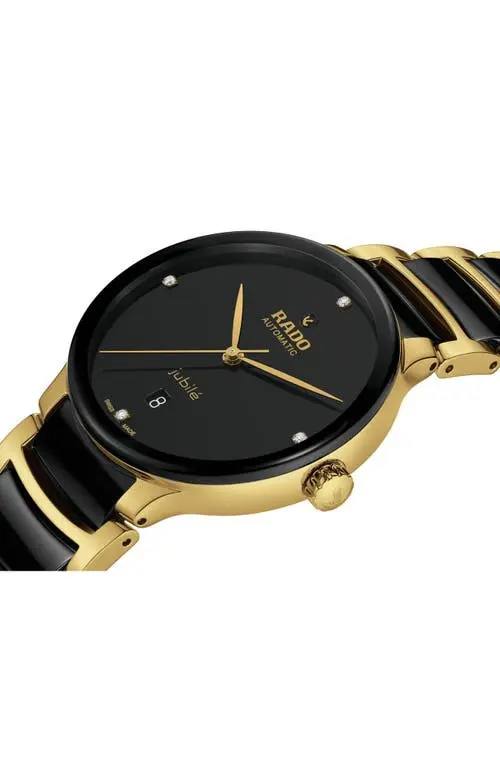 RADO True Square Automatic Open Heart Bracelet Watch - Black