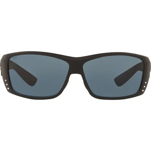 COSTA DEL MAR 61mm Rectangle Polarized Sunglasses - Dark Grey Black