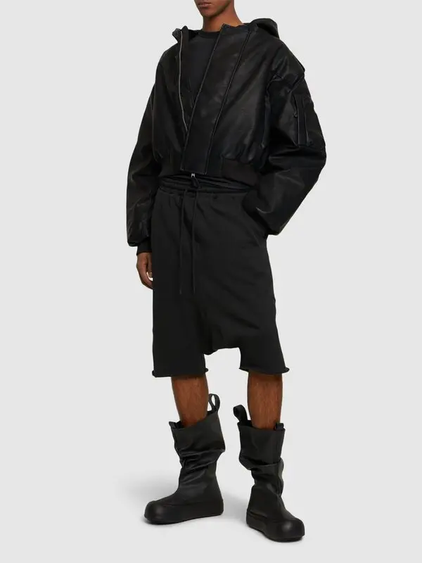 Entire Studios Moto Hooded Bomber Jacket In Black - 40% Off 