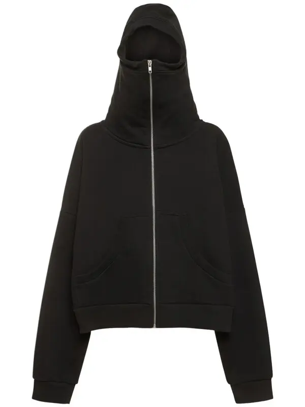 Entire Studios Washed Cotton Full-Zip Hoodie - Soot | Editorialist