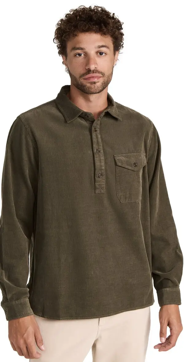 ALEX MILL Popover Shirt In Fine Wale Corduroy