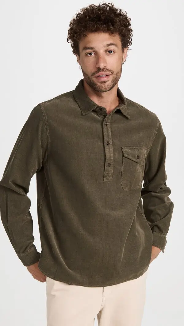 ALEX MILL Popover Shirt In Fine Wale Corduroy