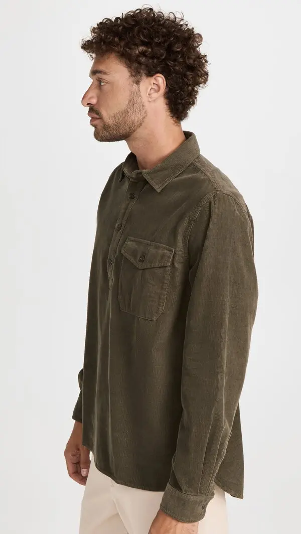 ALEX MILL Popover Shirt In Fine Wale Corduroy