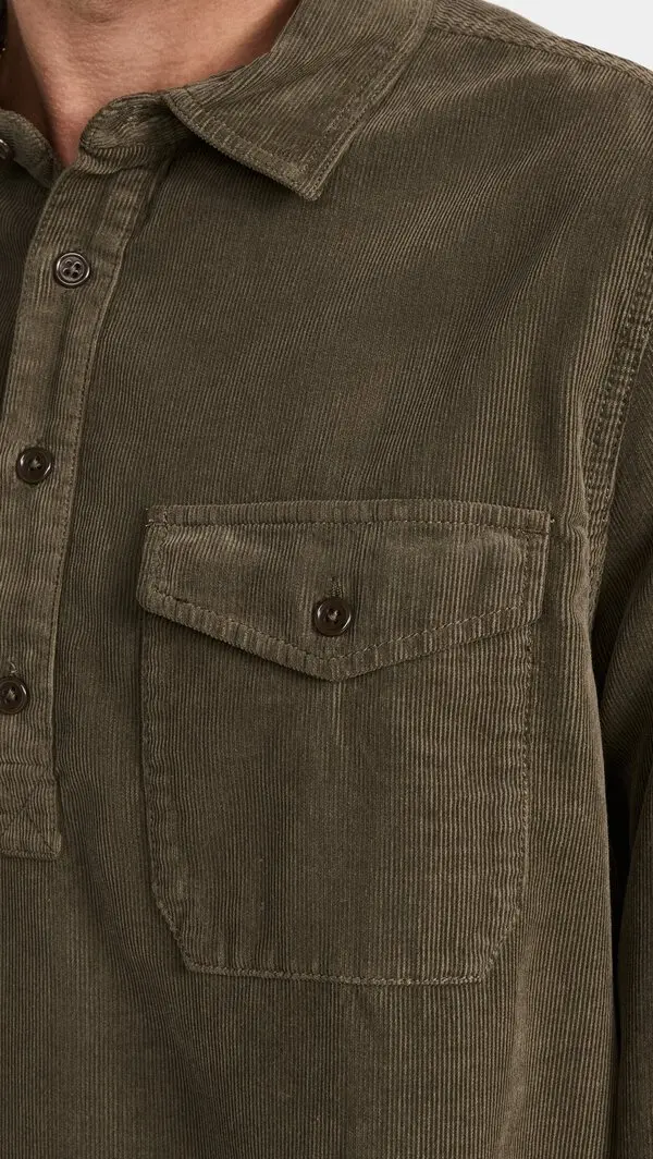 ALEX MILL Popover Shirt In Fine Wale Corduroy