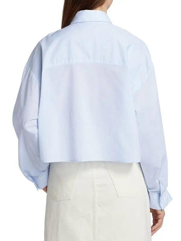 TWP Soon To Be Ex Crop Poplin Shirt - Baby Blue