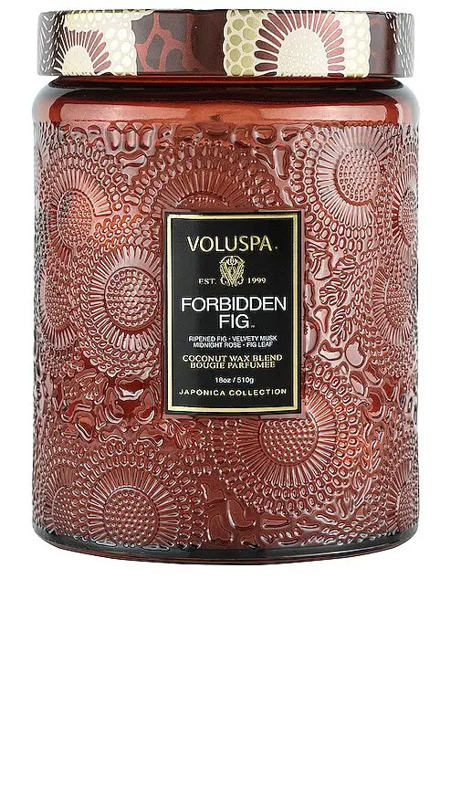 Voluspa Forbidden Fig Large Jar Candle In Wine - Citrus & Fruity