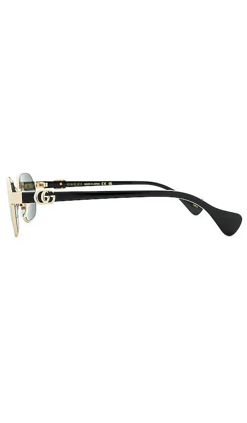 Gucci Mini Running Oval Sunglasses In Metallic