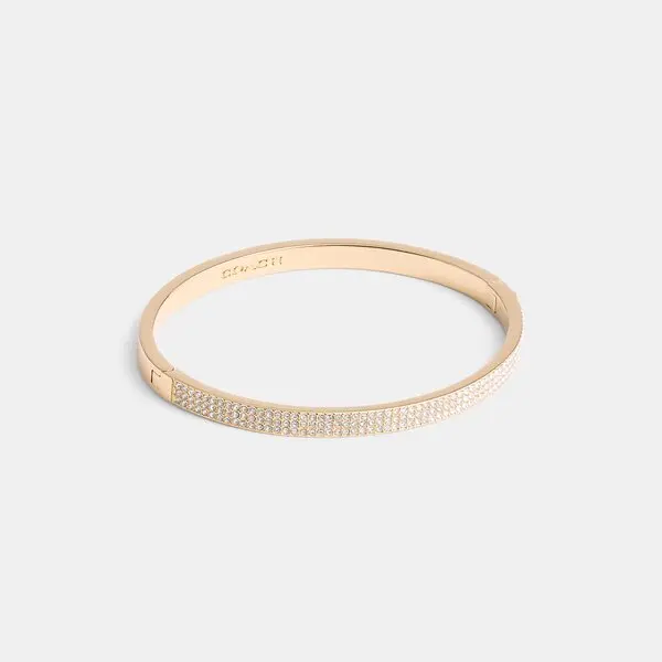 Coach Pavé Hinged Bangle - Rose Gold