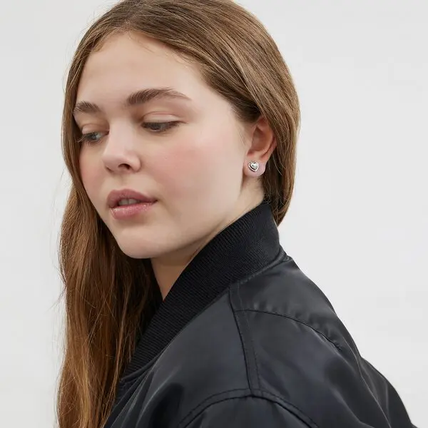 COACH Halo Heart Stud Earrings