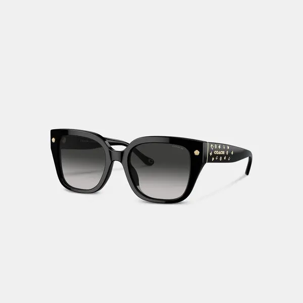 COACH® Charms Oversized Square Sunglasses - Black