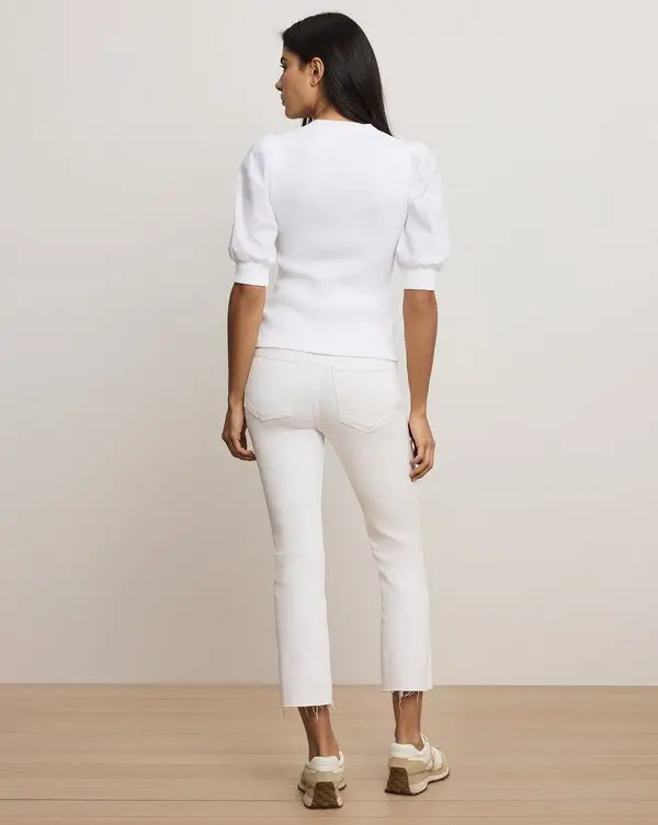 Veronica Beard Coralee Puff-sleeve Tee - White