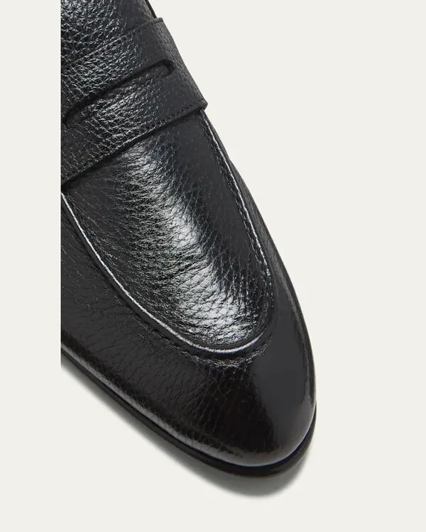 Brioni Appia Deerskin Penny Loafers - Black