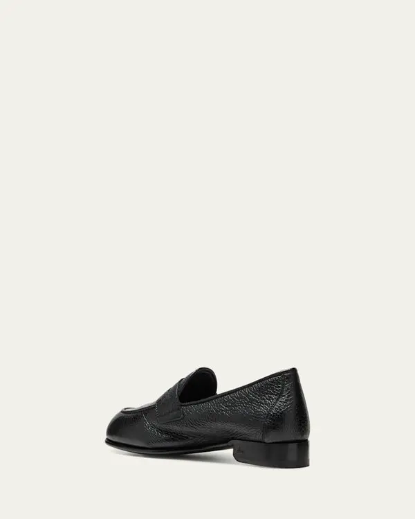 Brioni Appia Deerskin Penny Loafers - Black