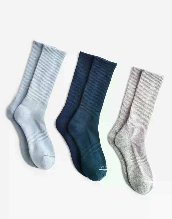 Madewell Mwl Cloudlift Crew Socks 3 Pack - Warm Midnight
