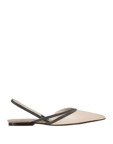Brunello Cucinelli Leather Slingback Ballet Flats