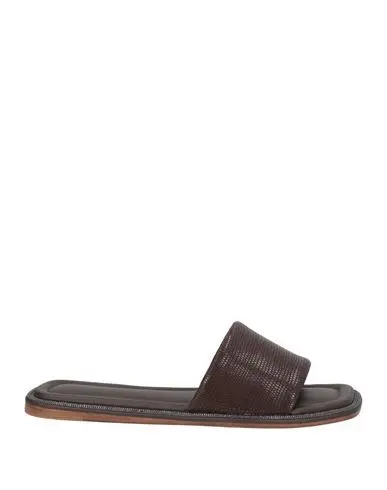 Brunello Cucinelli Leather Slide Sandals