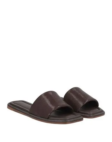 Brunello Cucinelli Leather Slide Sandals