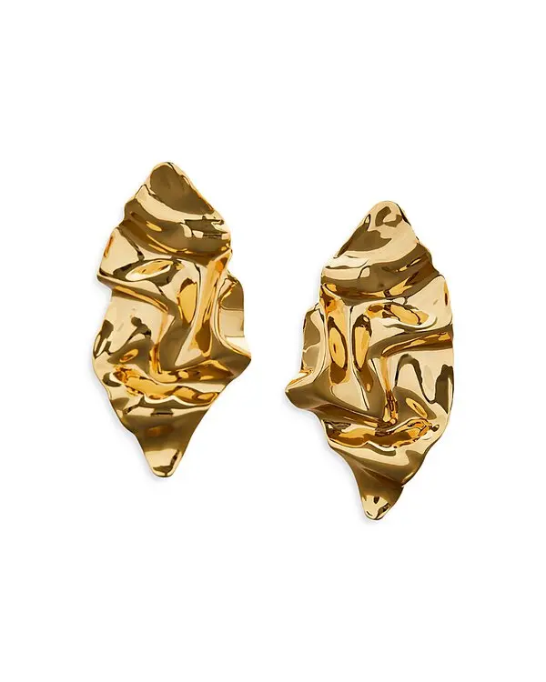Alexis Bittar Crumpled Post Earrings - Gold