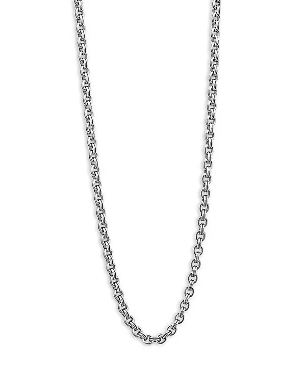 Lagos Sterling Anthem Double Link Caviar Chain Necklace - Silver
