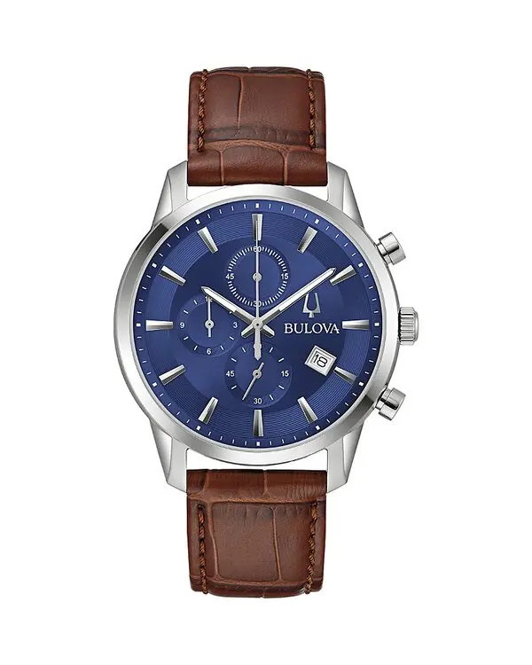 Bulova Classic Sutton Chronograph 41mm - Blue/brown
